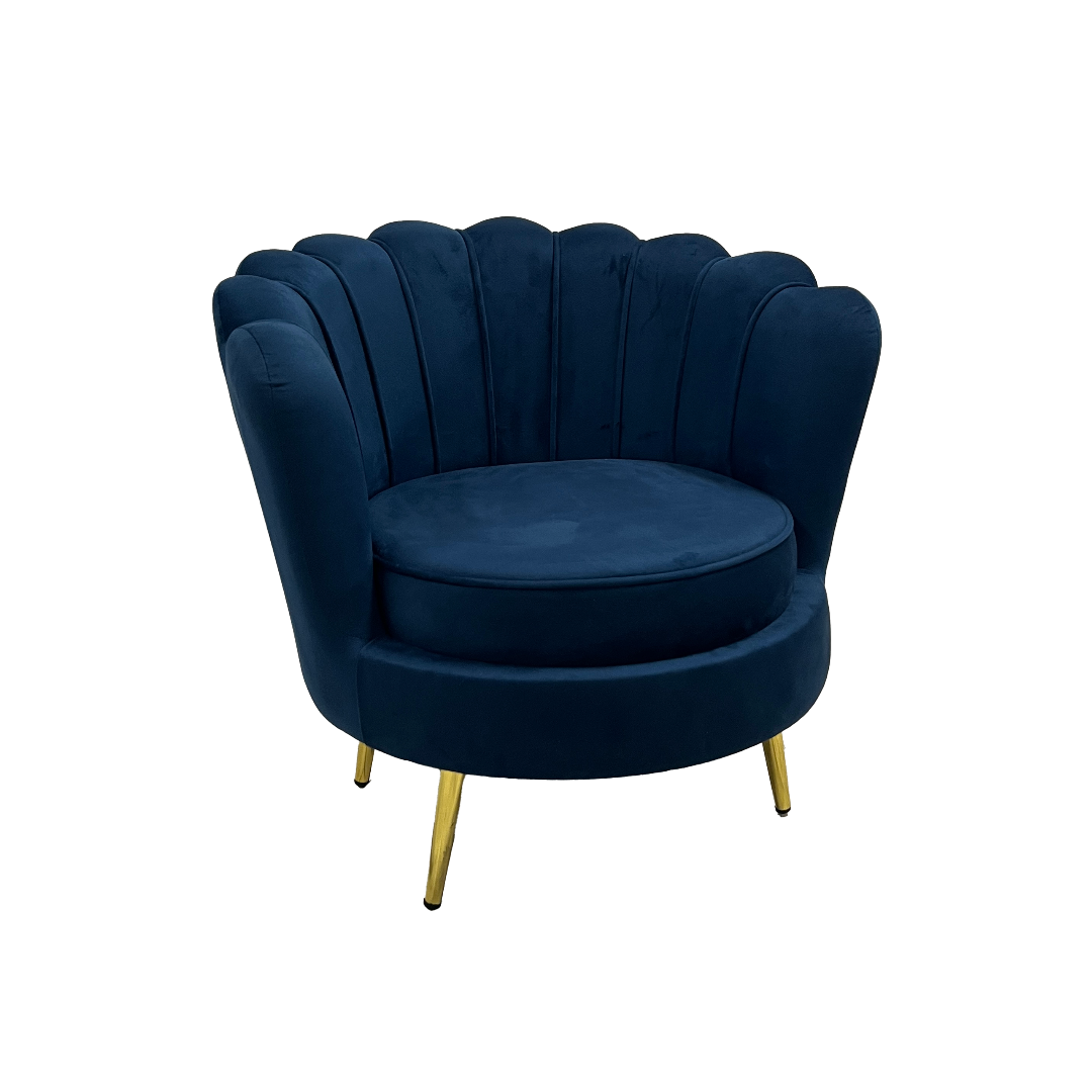 Bella Velvet Armchair Navy - YouCan Hire