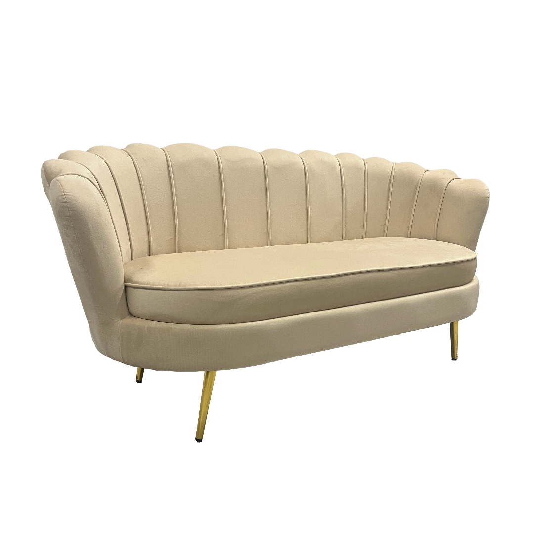 Bella Velvet Sofa Cream - YouCan Hire